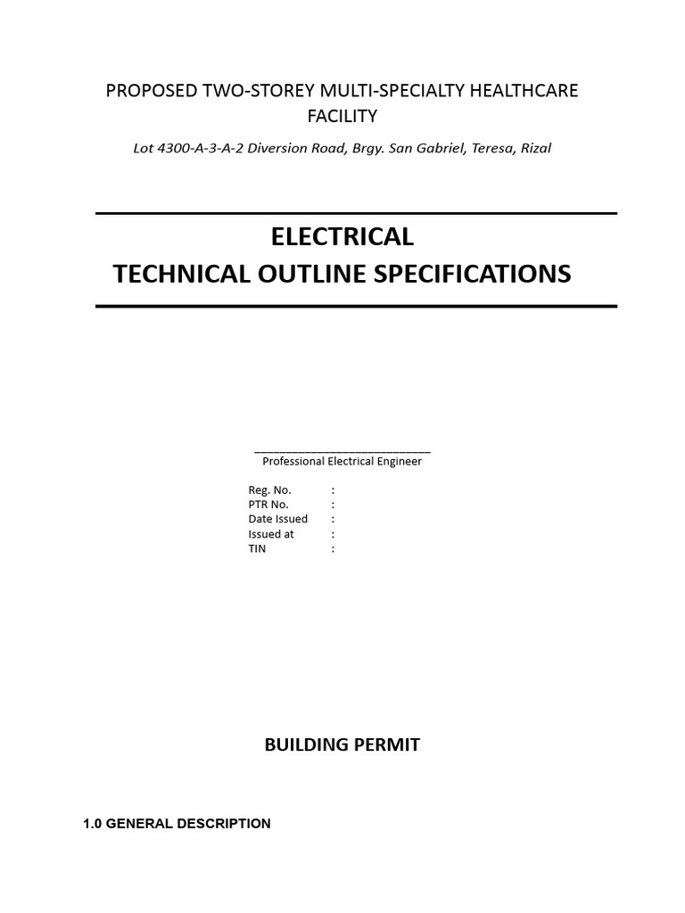 Electrical Specifications for Healthcare Facility | PDF | Indemnity ...