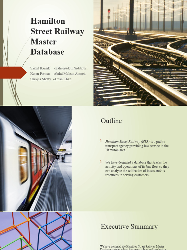 Hamilton Street Railway Master Database | PDF | Databases | Conceptual Model