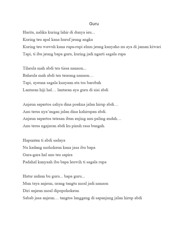 Puisi Guru Sunda | PDF