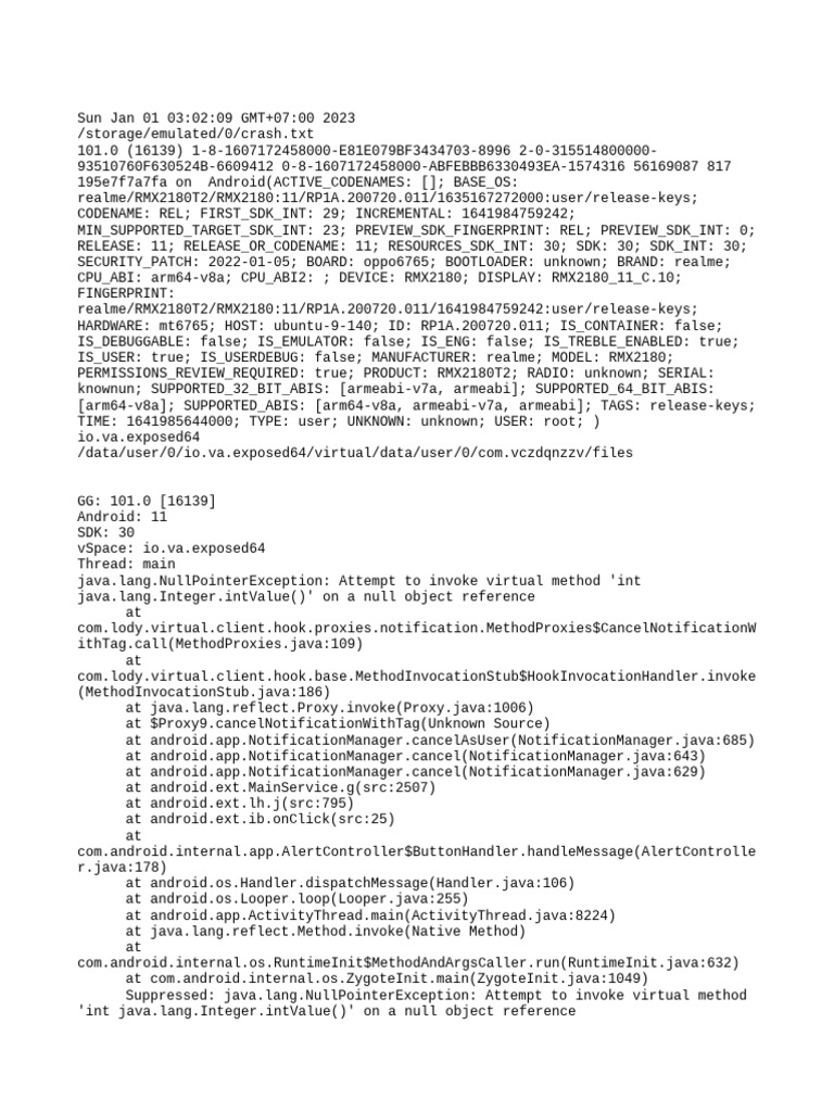 crash | Download Free PDF | Java (Programming Language) | Android (Operating System)