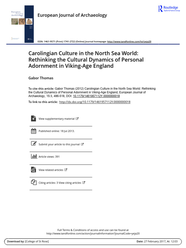 Carolingian culture in the North Sea World | Download Free PDF | Viking ...