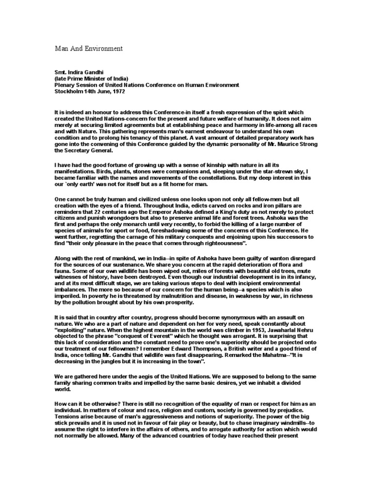 Man and Environment: A Call for Balance | PDF