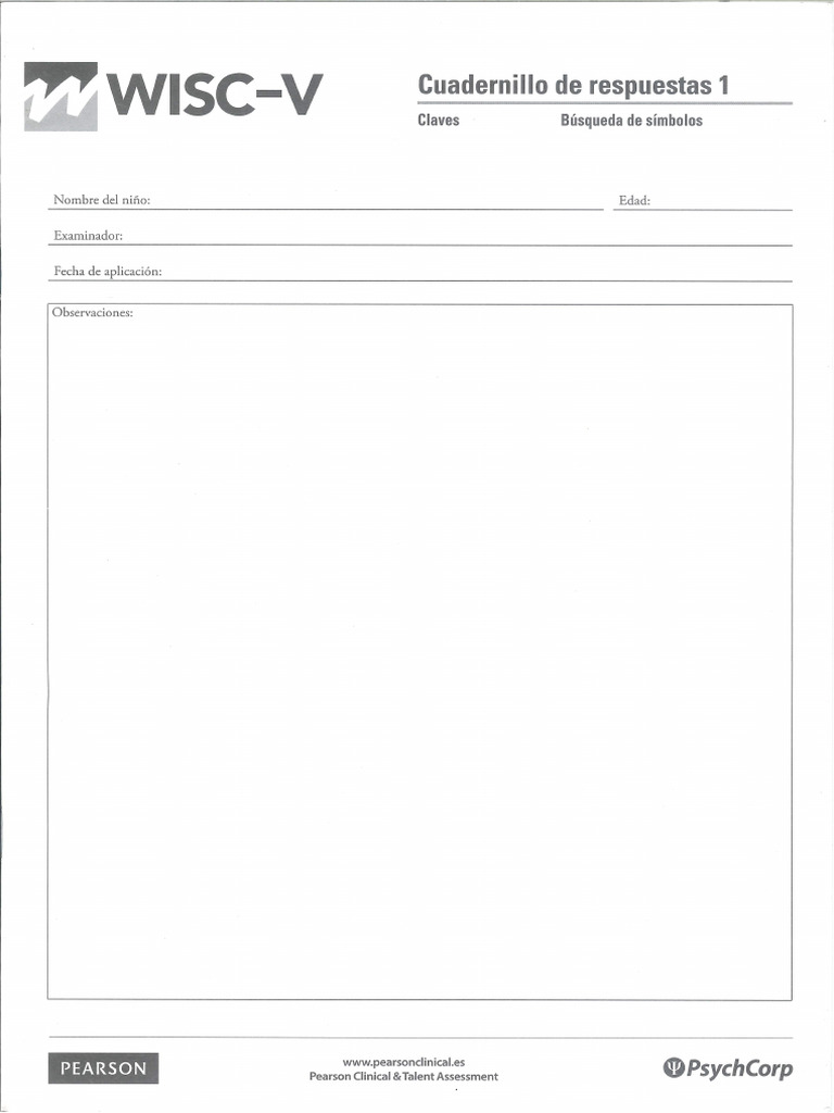 WISC - V - HR Claves y Símbolos | PDF