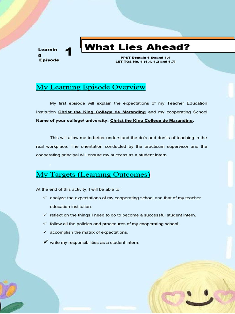 Student Teacher's Guide | PDF | Teachers | Learning