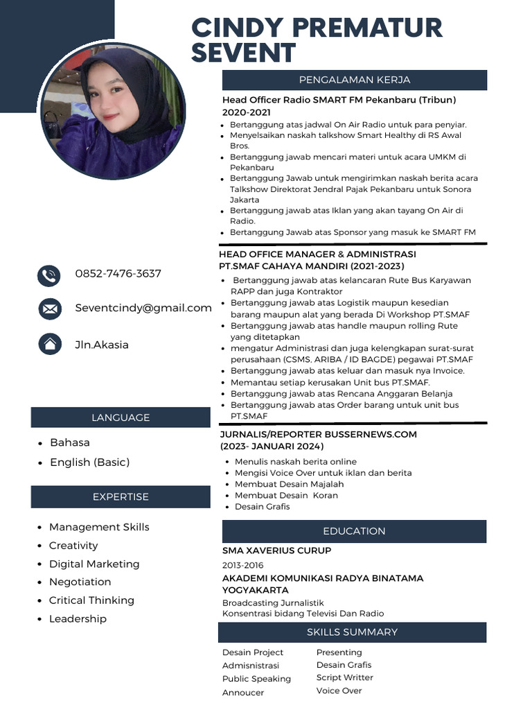 CV Cindy Prematur Sevent | PDF