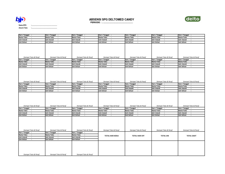 Absensi SPG Delto Candy | PDF