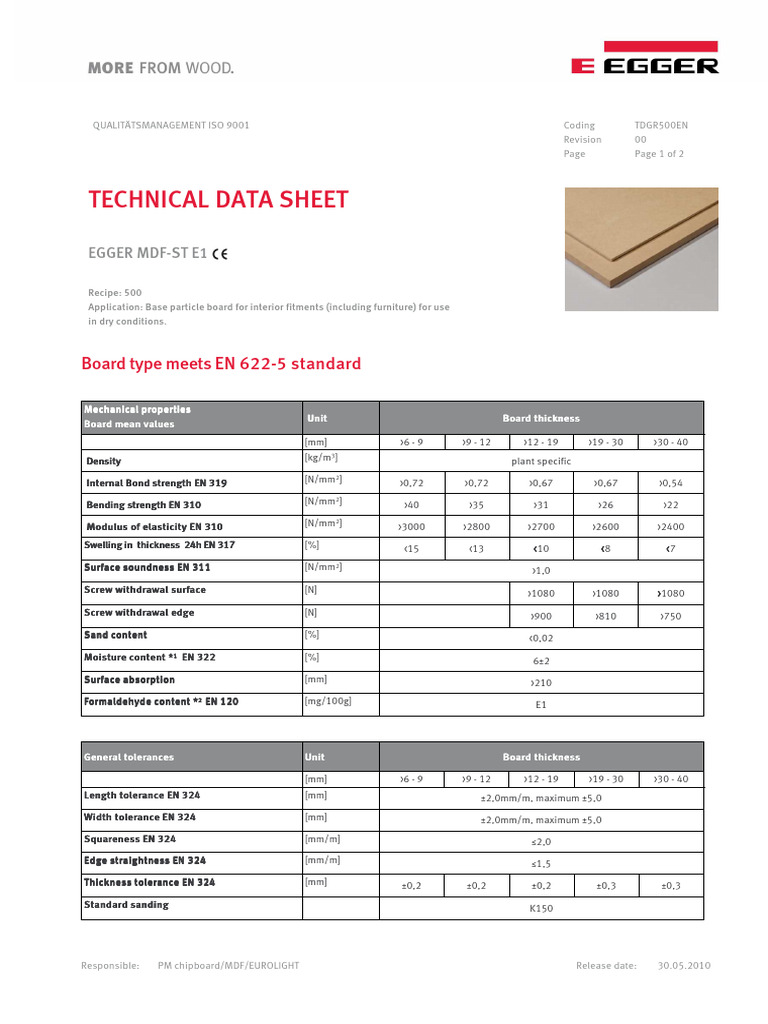 mdf-data-sheet | Download Free PDF | Applied And Interdisciplinary Physics | Physical Sciences