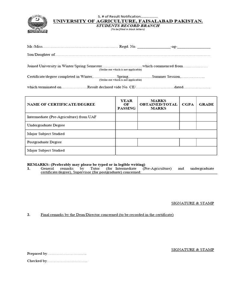 Character_Certificate_Application_Form-220916 | PDF | Postgraduate ...