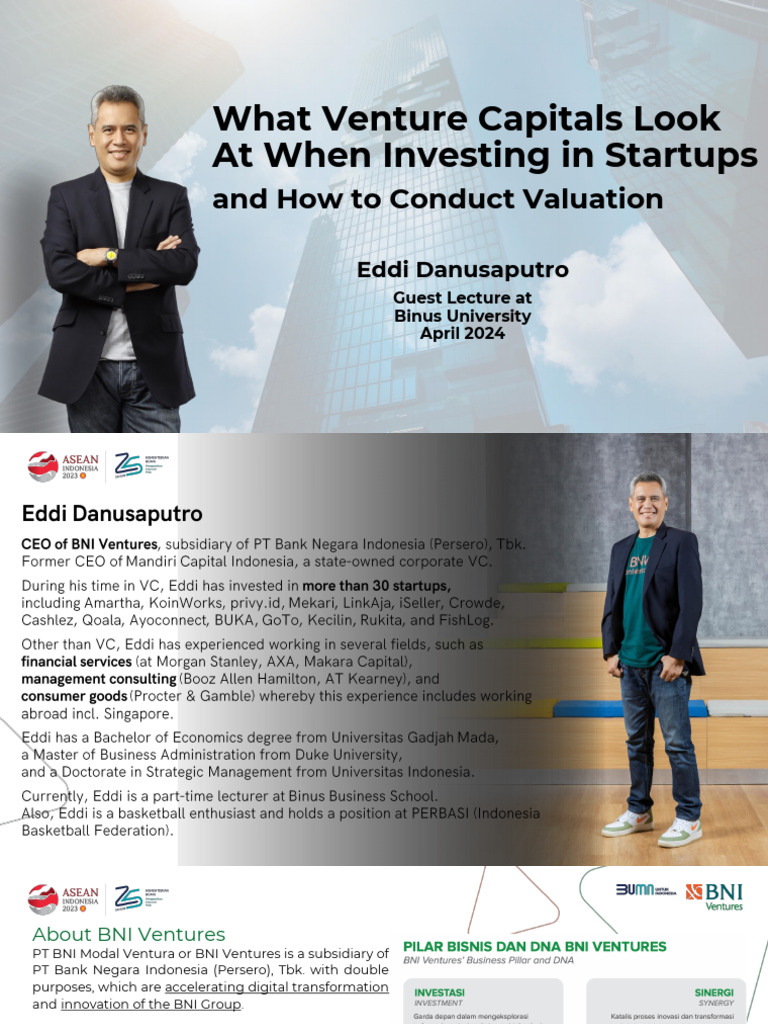 Eddi Danusaputro - What Venture Capitals Look at When Investing in Startups - and How T | PDF ...