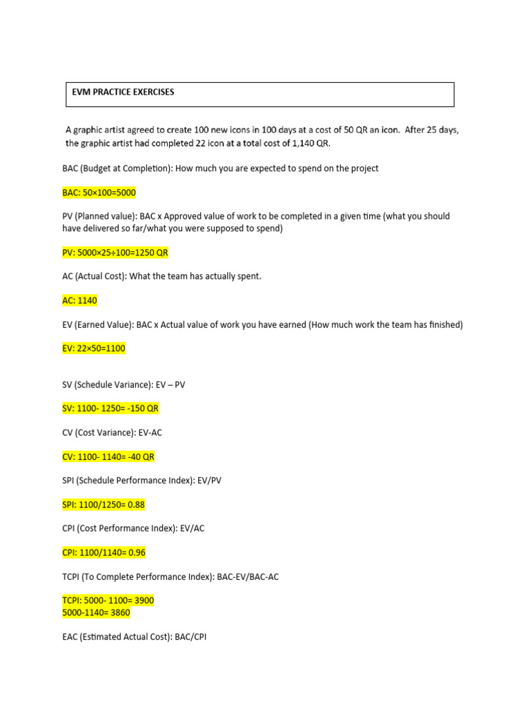 EVM Practice Exercises-3 | PDF | Procedural Knowledge | Business