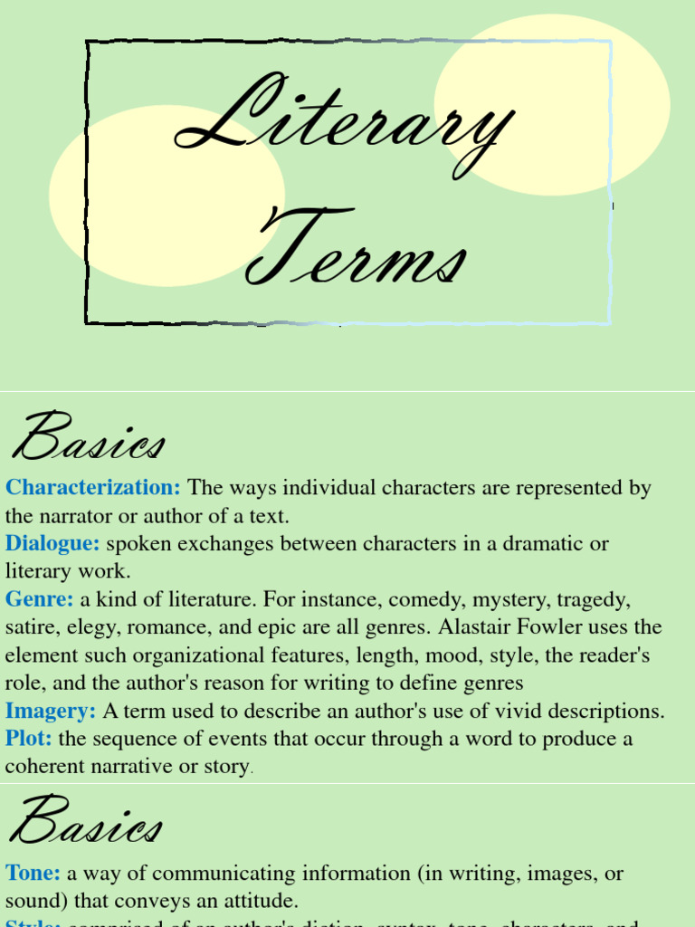 Literary Terms | PDF | Narrative | Narration