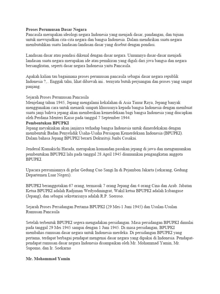 Proses Perumusan Dasar Negara | PDF | Ilmu Sosial | Perjalanan