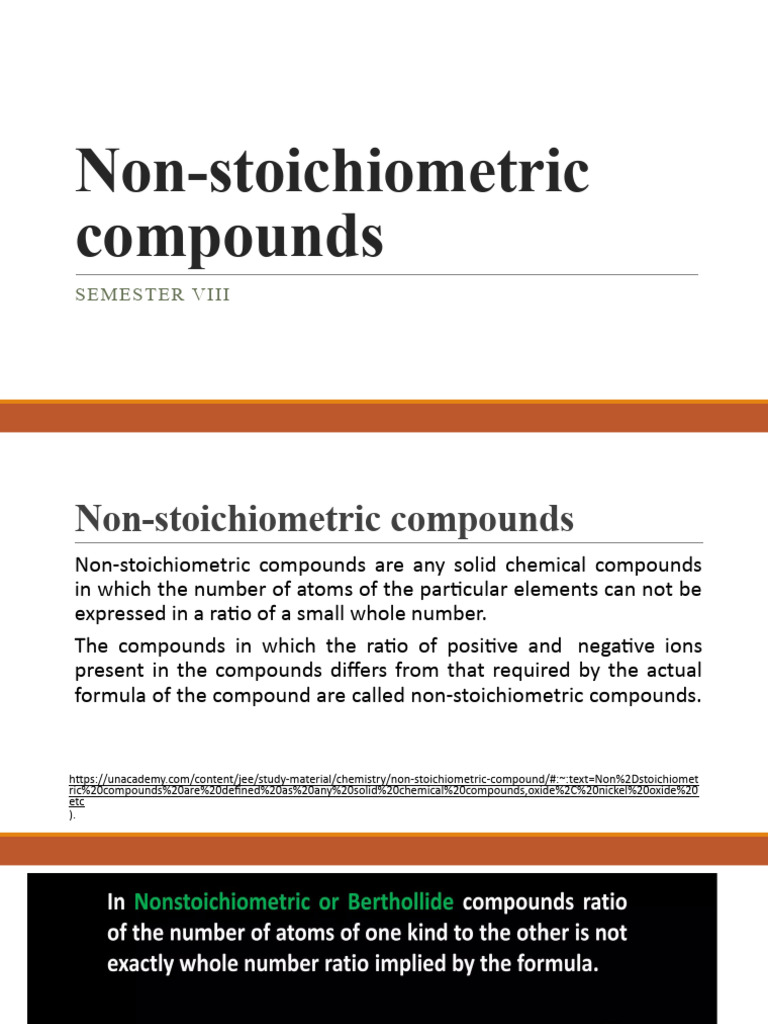 Non Stochiometric Compounds | PDF | Physical Sciences | Phases Of Matter