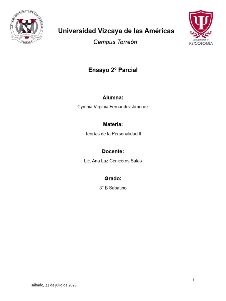 Ensayo 2° Parcial | PDF | Pensamiento | Amor