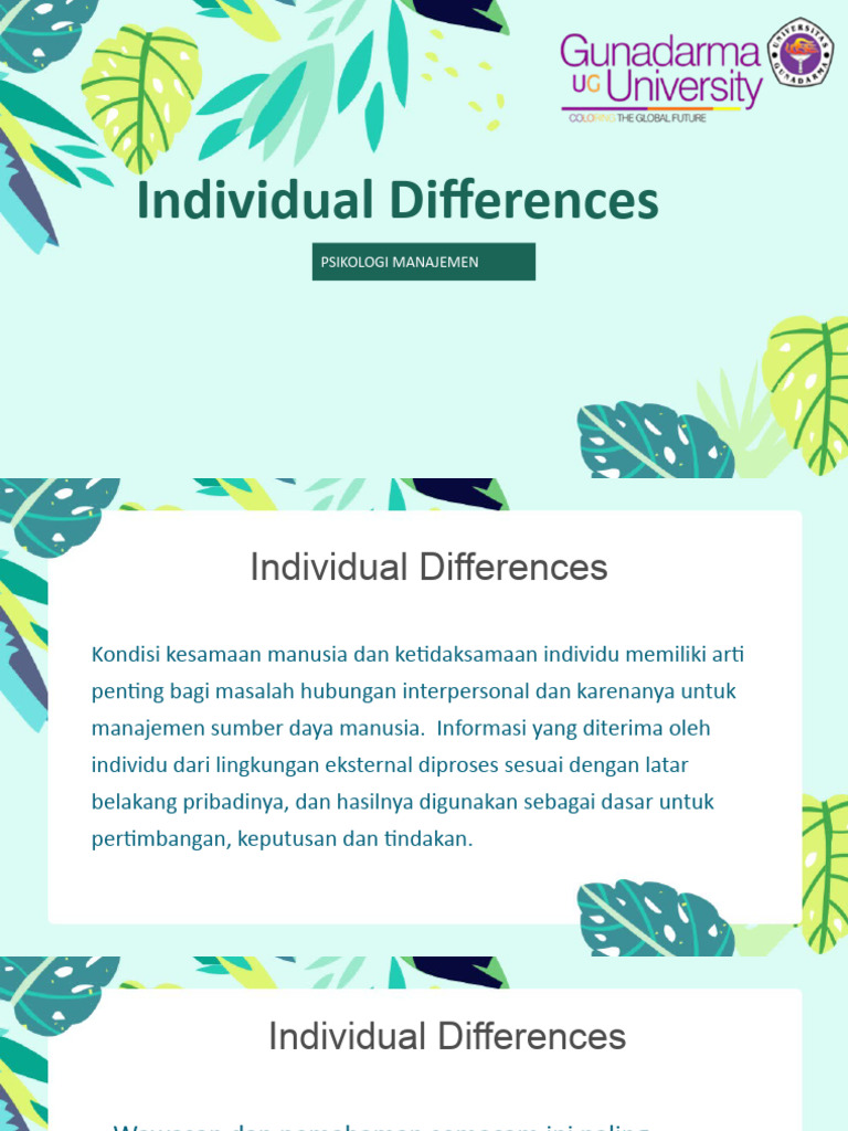 M3 Individual Differences | PDF | Sains & Matematika