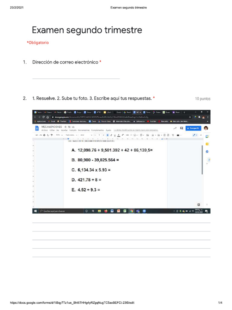 Examen Mate Segundo Trimestre Adecuado | PDF