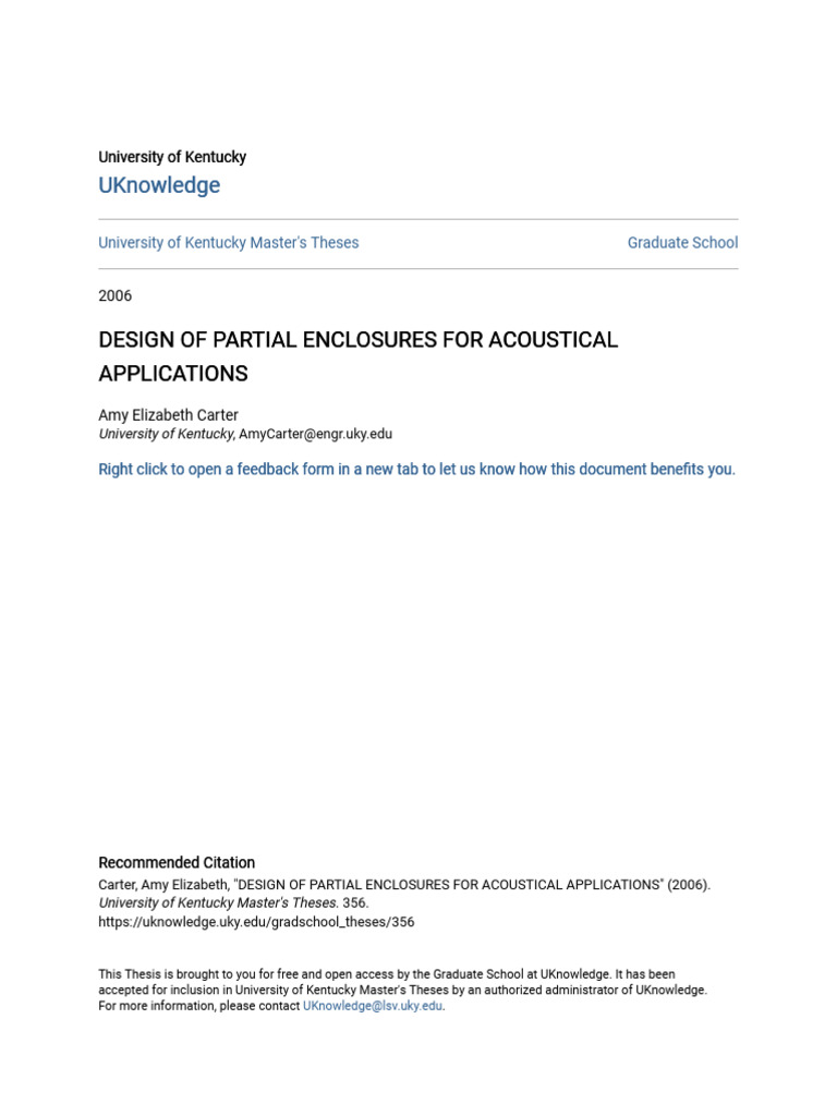 Design of Partial Enclosures For Acoustical Applications | PDF ...