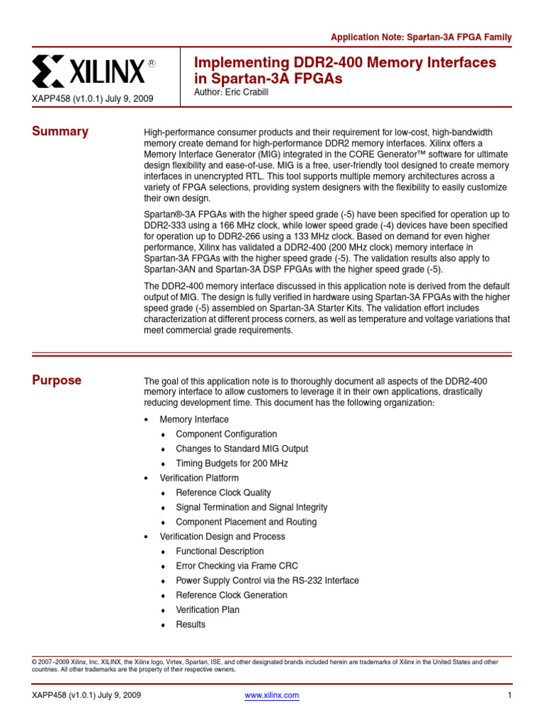 Xapp 458 | PDF | Field Programmable Gate Array | Electronics