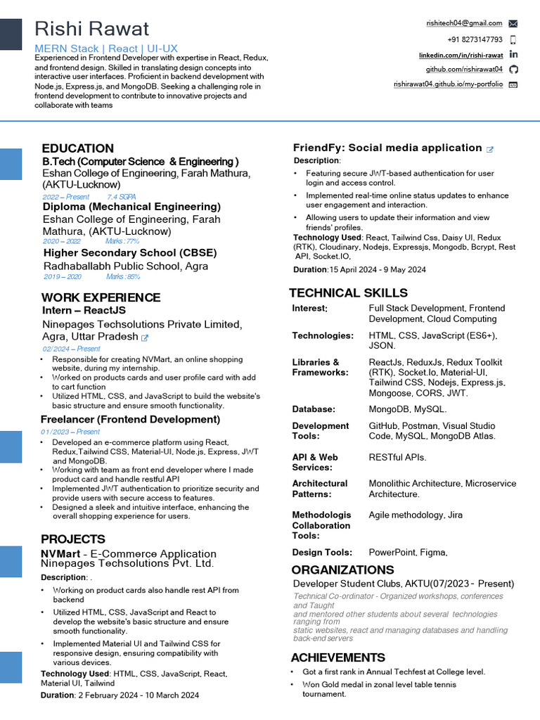 Rishi Cv Pdf Java Script Computing 