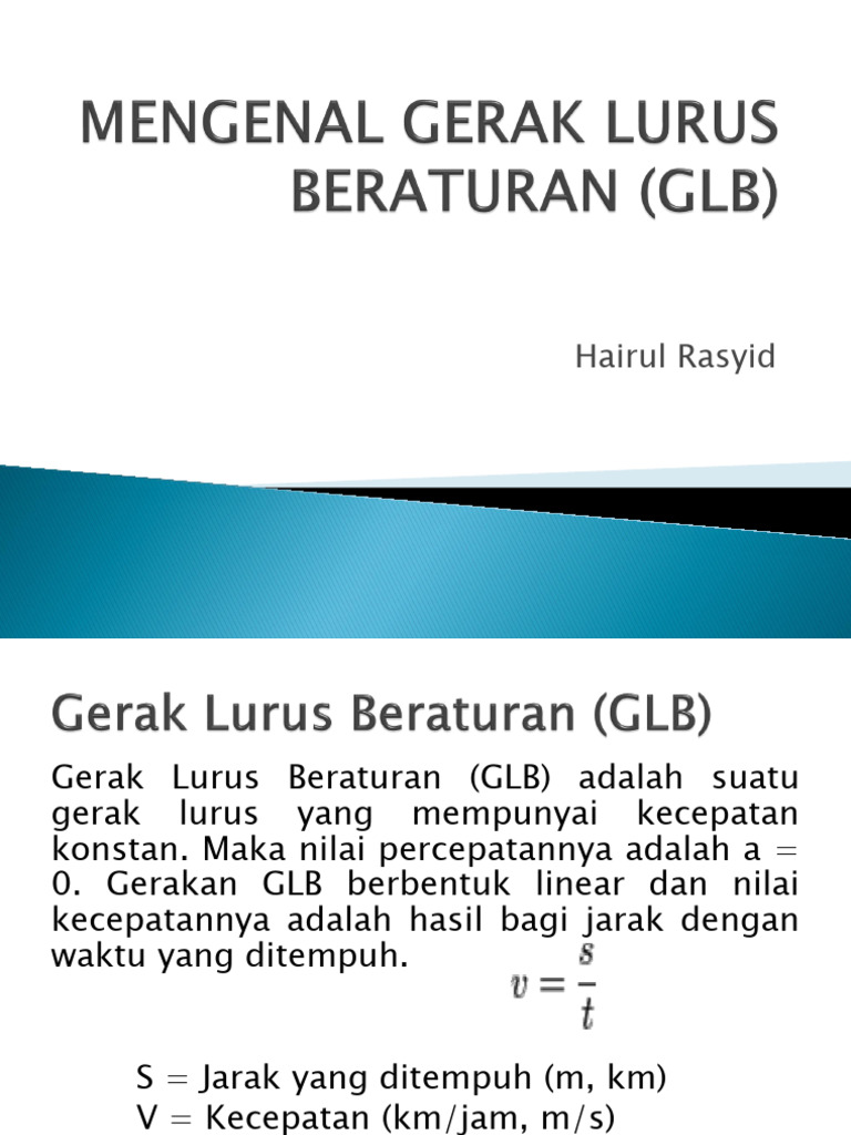 Mengenal Gerak Lurus Beraturan | PDF