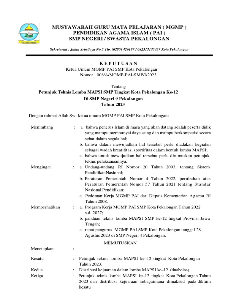 Juknis Mapsi SMP 2023 Revisi | PDF Juknis Mapsi SMP 2023 Revisi | PDF