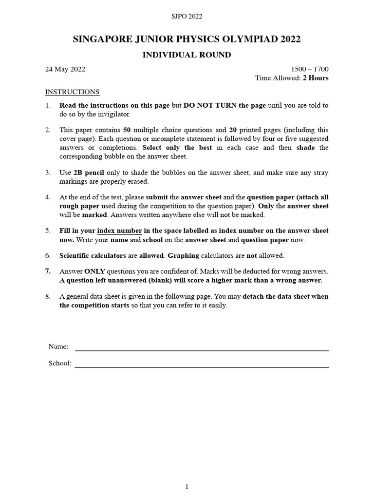 2022 General Round | PDF | Friction | Refractive Index