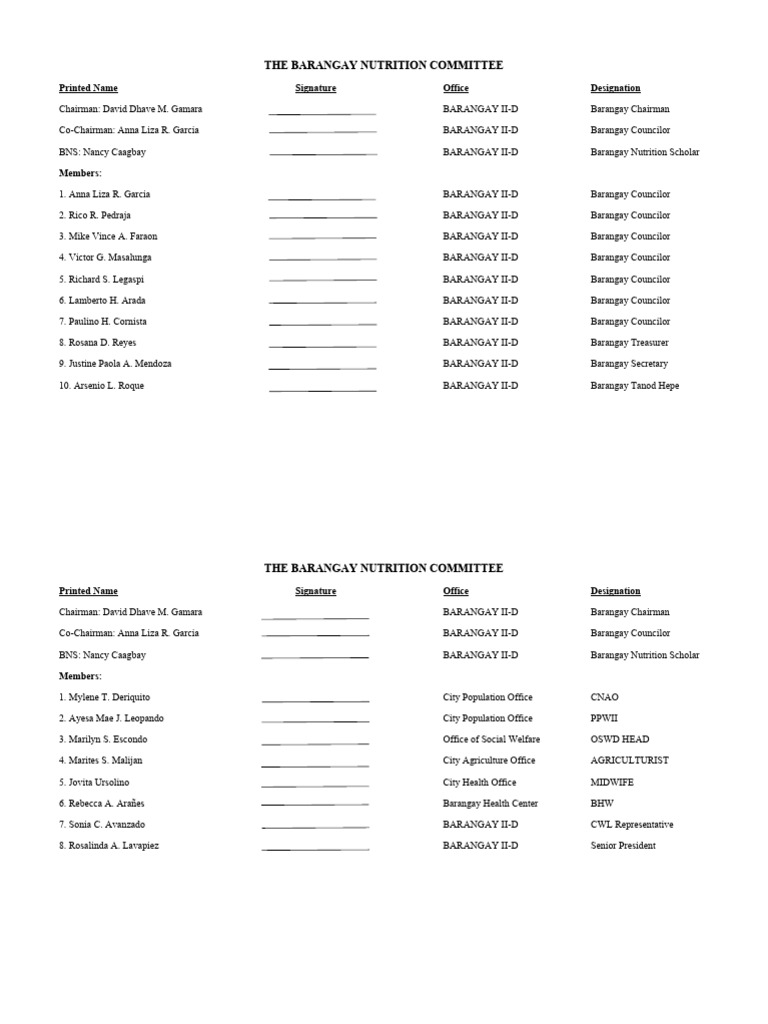 THE BARANGAY NUTRITION COMMITTEE | PDF