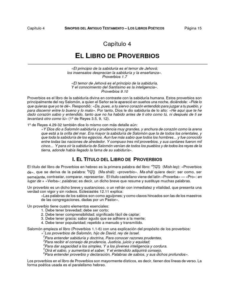 Proverbios | PDF | Libro de proverbios | Sabiduría
