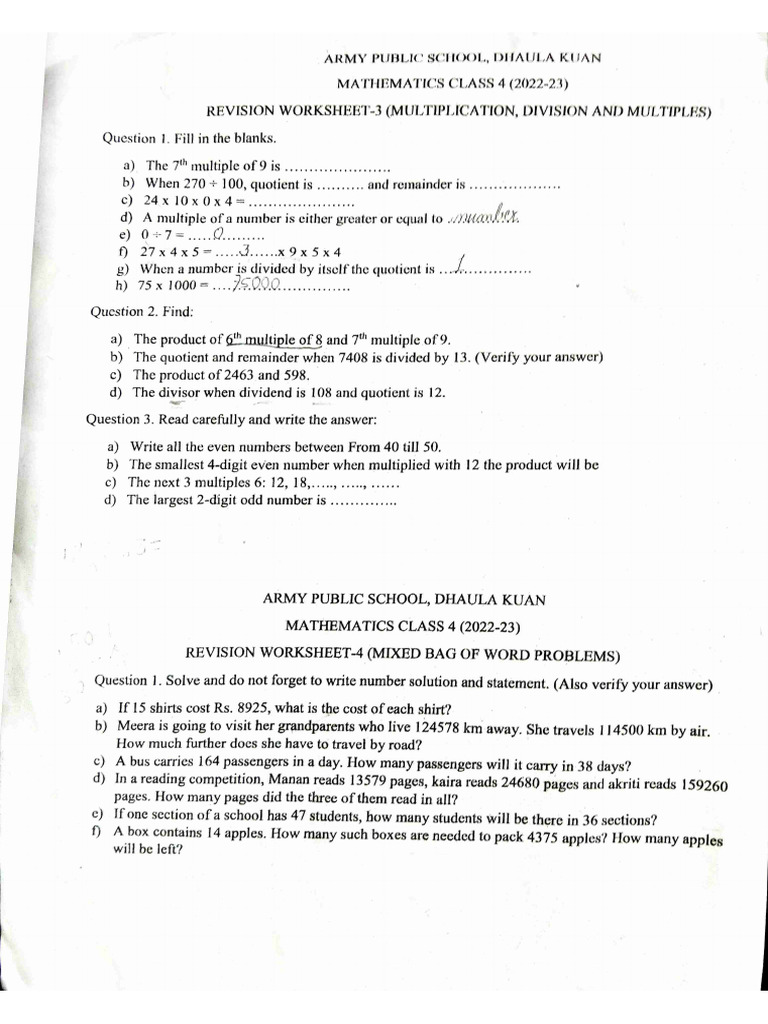 Worksheet 3 and 4 CL IV | PDF