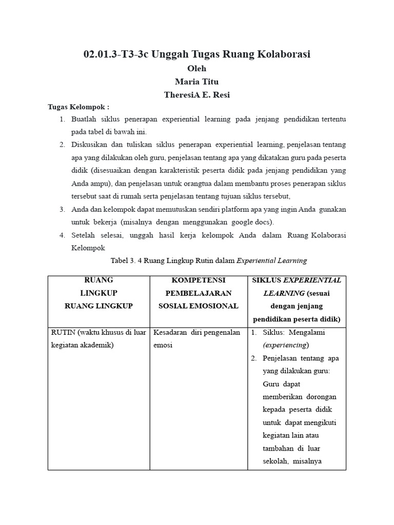 Siklus Experiential Learning di Kelas | PDF
