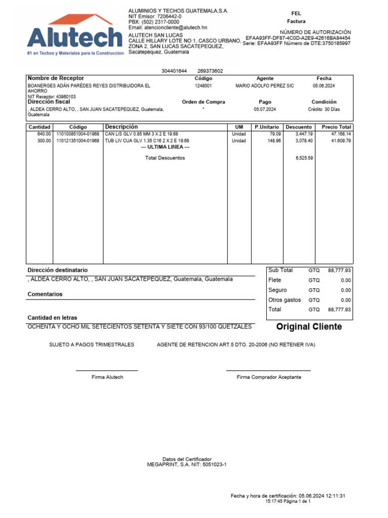 Factura Boanerges 0304401644 Descargar Gratis Pdf Factura