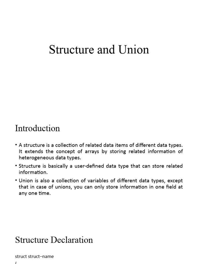 Structure and union | PDF | Software Development | Computer Programming