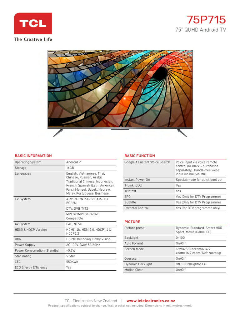 75P715 | PDF | Hdmi | Consumer Electronics