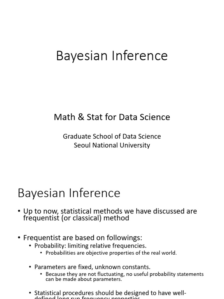 Mstat Note14 Bayesian Inference Fsp Pdf Statistical Inference Bayesian Inference
