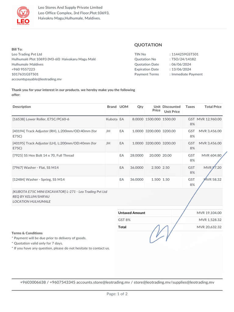 Quotation: Bill To | PDF | Payments | Taxes