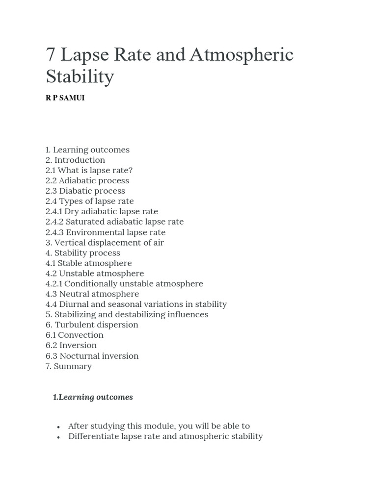 Atmospheric and Lapse Rate | PDF | Atmosphere Of Earth | Troposphere