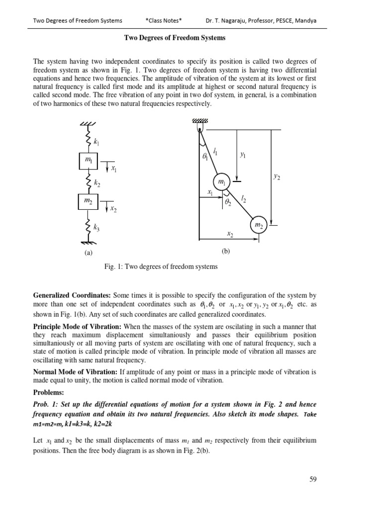 Unit 4 Two DOF Systems - Part 2 | PDF | Oscillation | Normal Mode