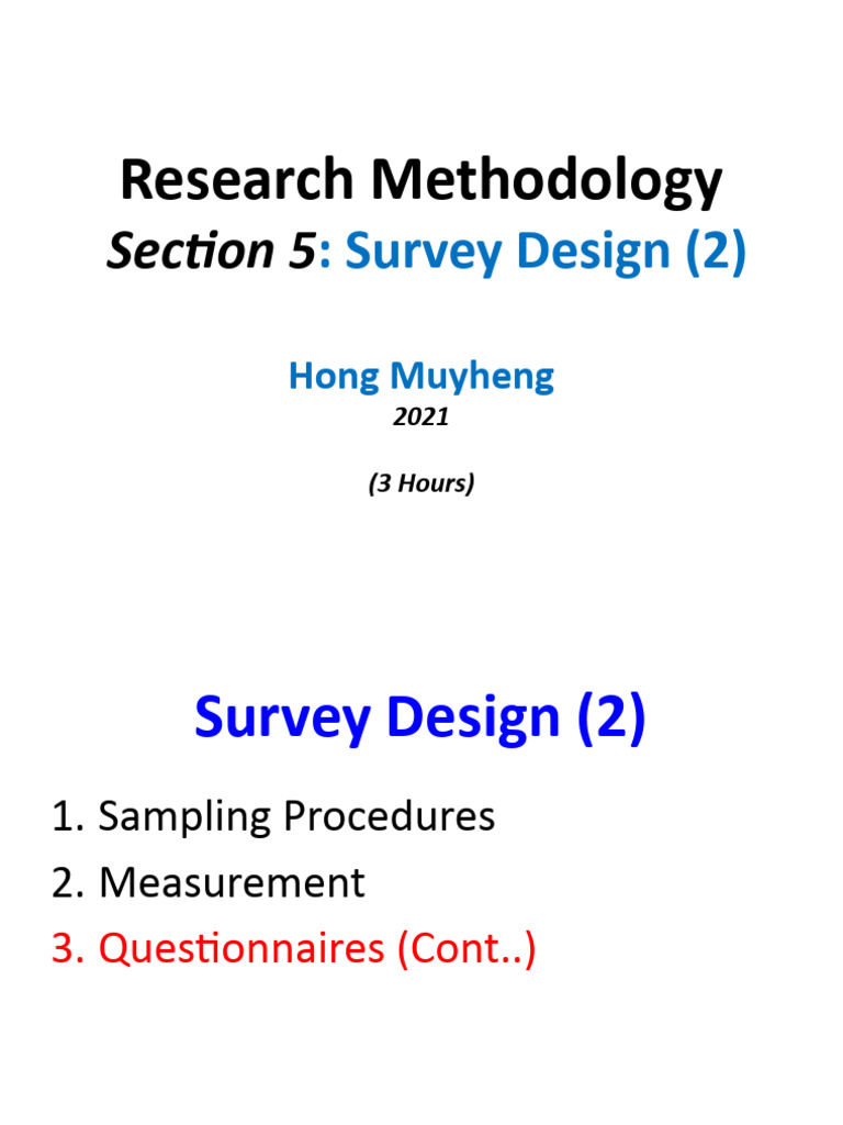 Reserch Methodology 5 | PDF | Survey Methodology | Level Of Measurement