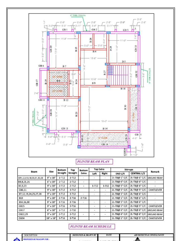 S.j.plinth Beam Plan - 14!05!24 | PDF