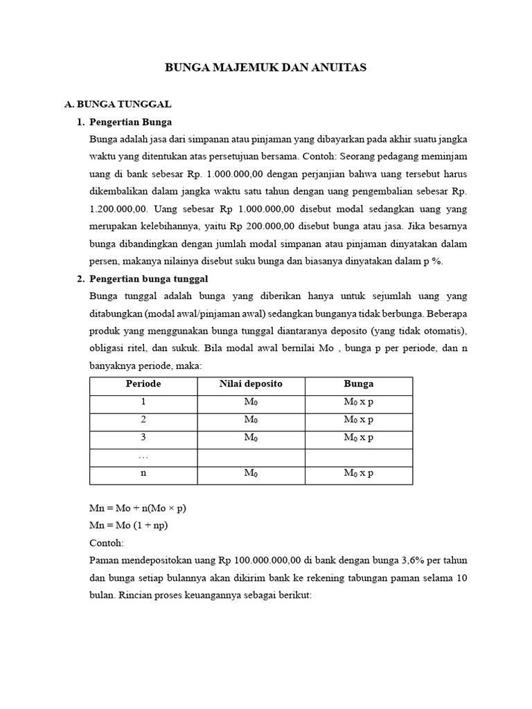 Konsep Bunga Majemuk dan Anuitas | PDF