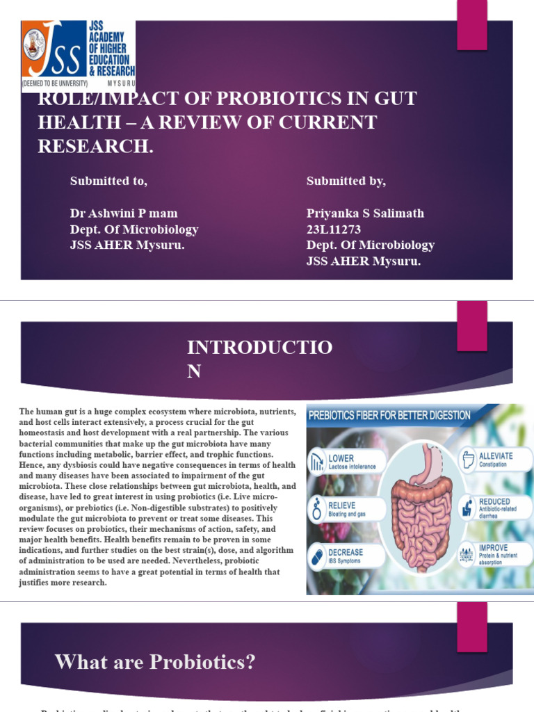 Probiotics and Their Role in Gut Health | PDF | Inflammatory Bowel ...