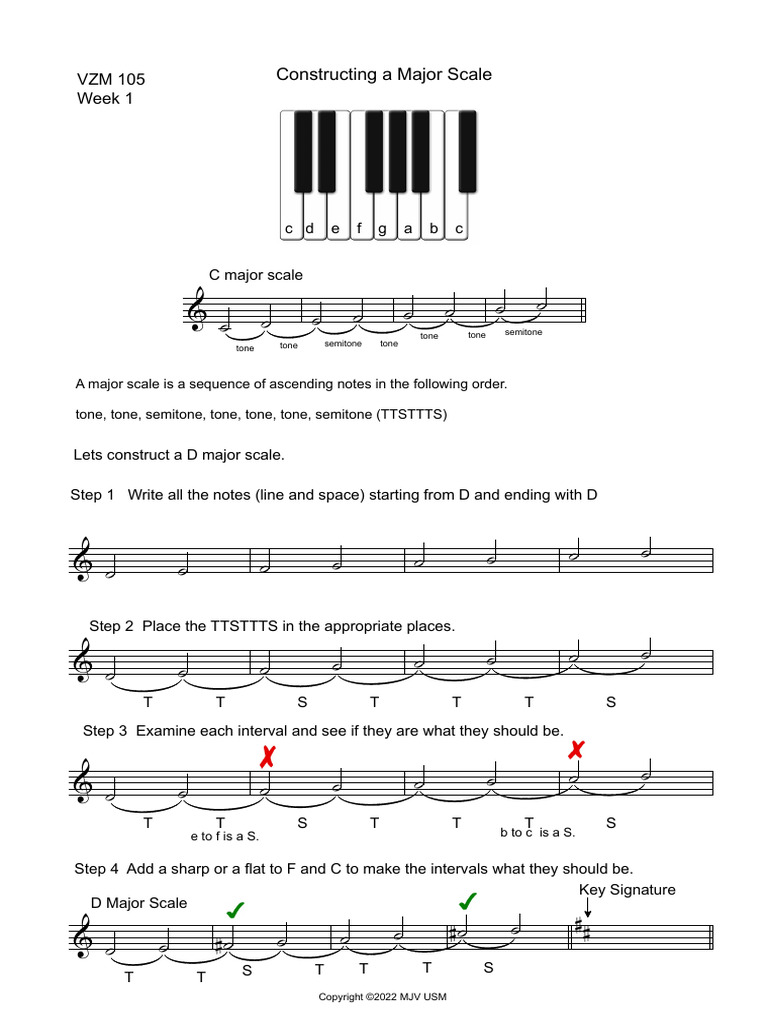 Constructing a major scale - Full Score | PDF | Scale (Music ...