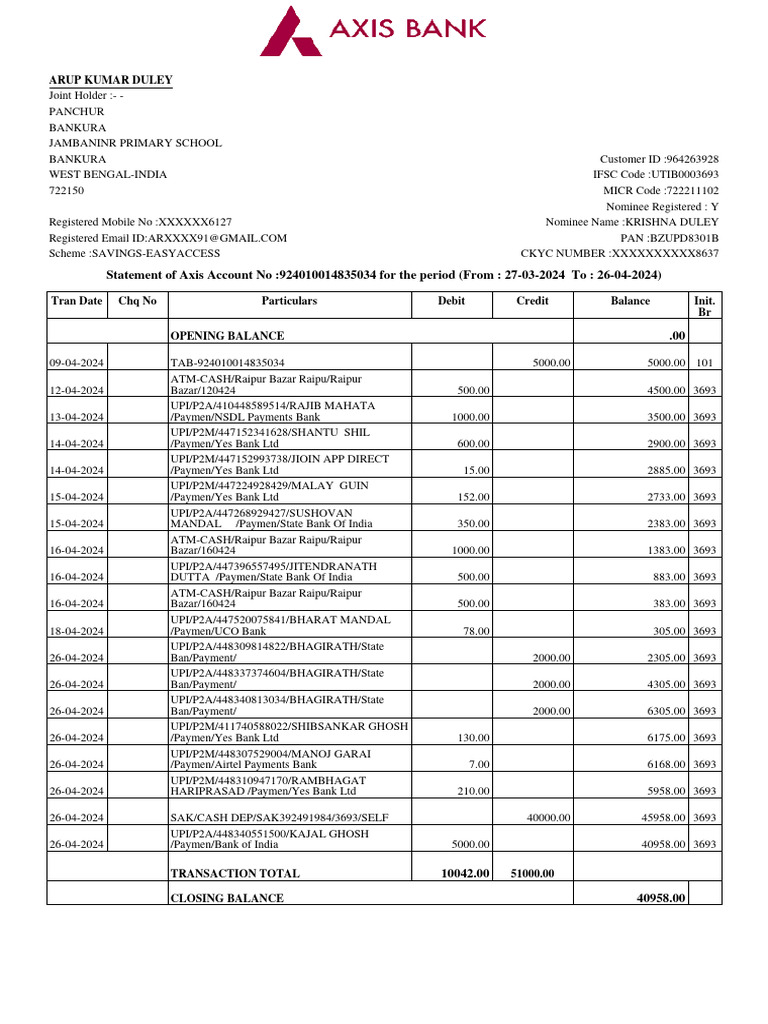 Account_stmt_XX5034_26042024 | Download Free PDF | Banks | Automated Teller Machine