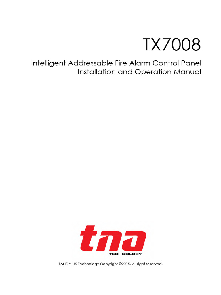 TX7008 Fire Alarm Panel Manual | PDF | Electrical Connector | Computing