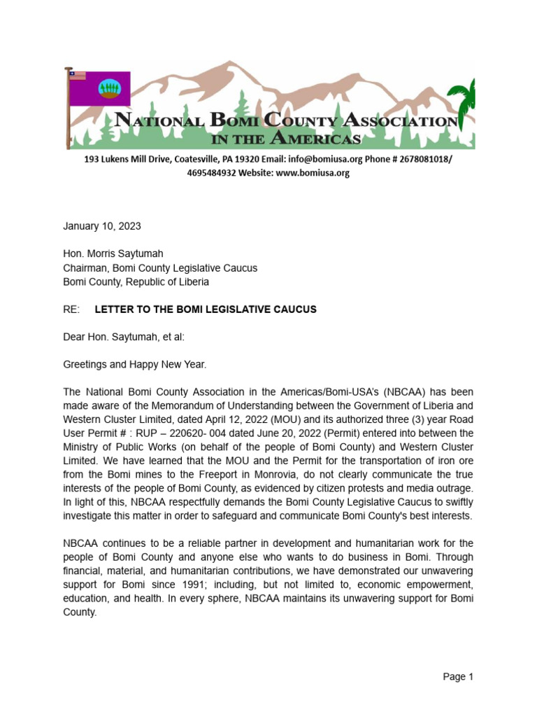 Nbcaa's Letter To The Caucus | PDF | Waste | Mining