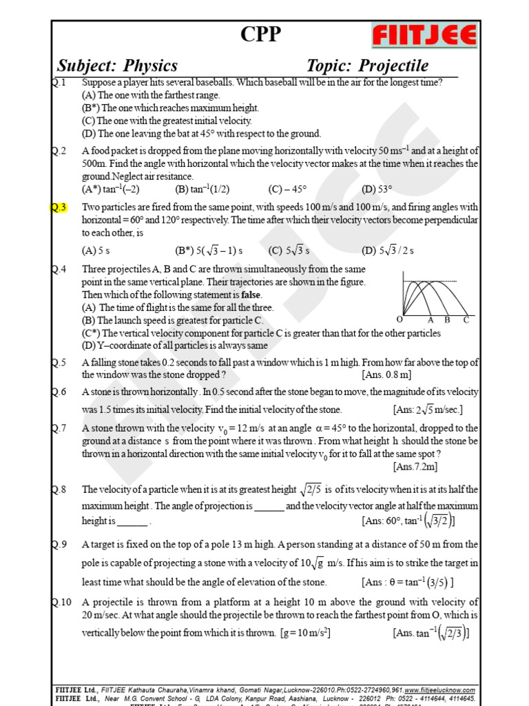 Prjectile | PDF | Projectiles | Classical Mechanics