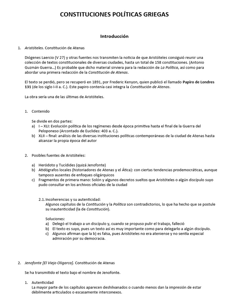 Reformas de Solón y Constitución de Atenas | PDF | Esparta | Antigua Grecia