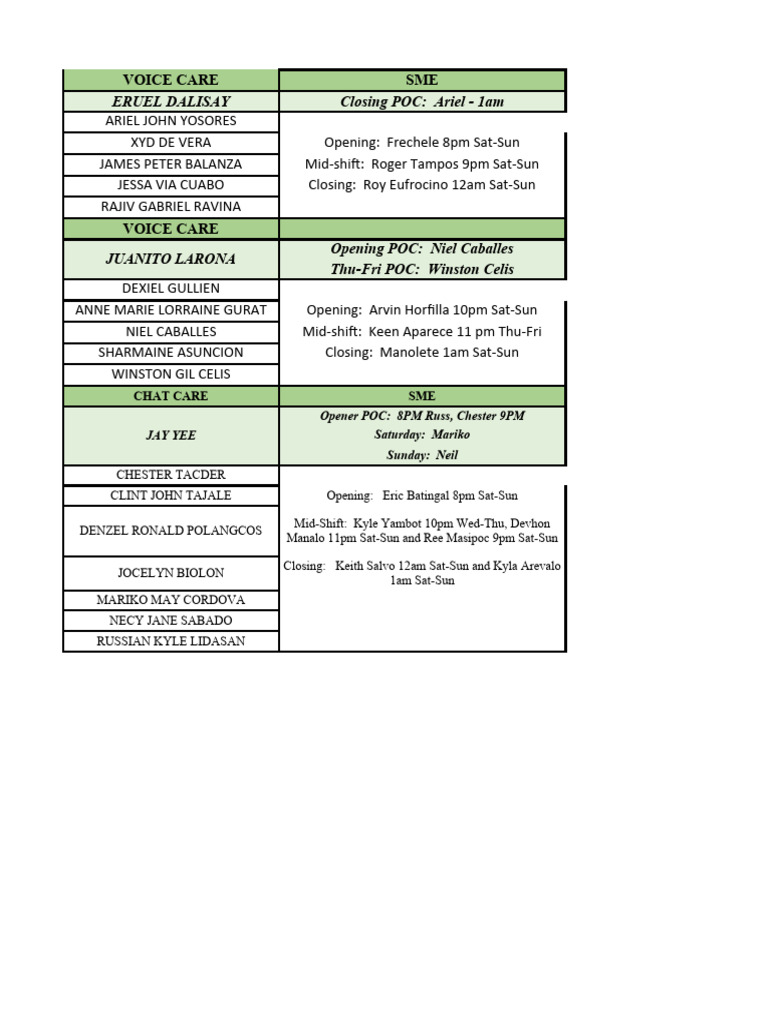 Leadership Schedule and Seat Map | PDF