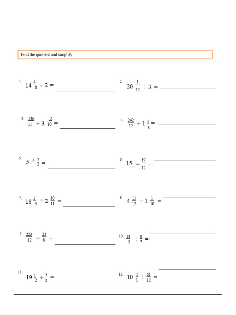 Grade-6-Fractions-Mixed-Division B | PDF | Division (Mathematics ...