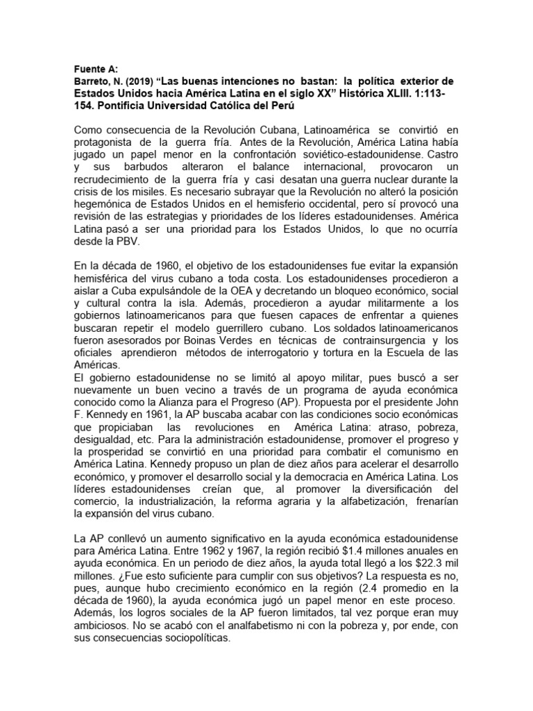 Lecturas Sobre La Alianza La para El Progreso | PDF | America latina | Cuba